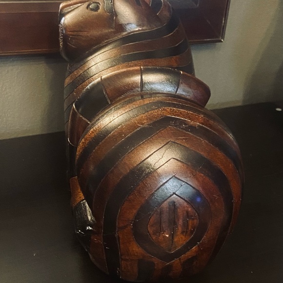 Art | Carved Mahogany Cat With Secret Compartment | Poshmark